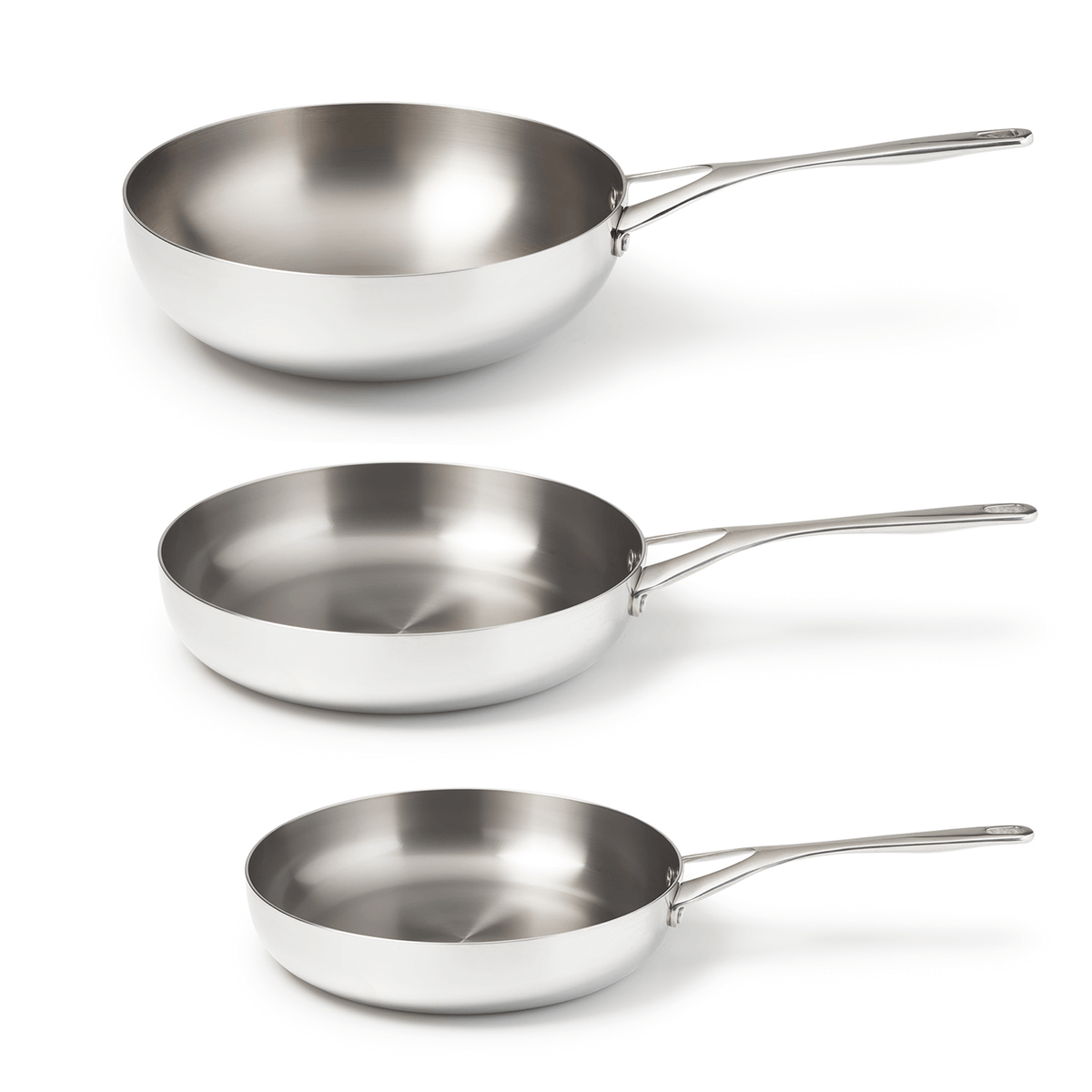 The Naked Titanium Armada pan set 5-ply - 24 & 28 cm & 28 cm Wok ...