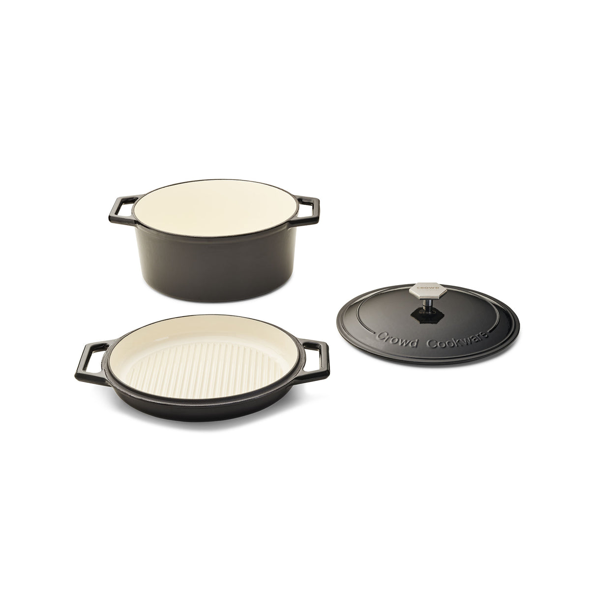 The Tasman Recycled Dutch Oven and Grill in Red or Black – Crowdcookware